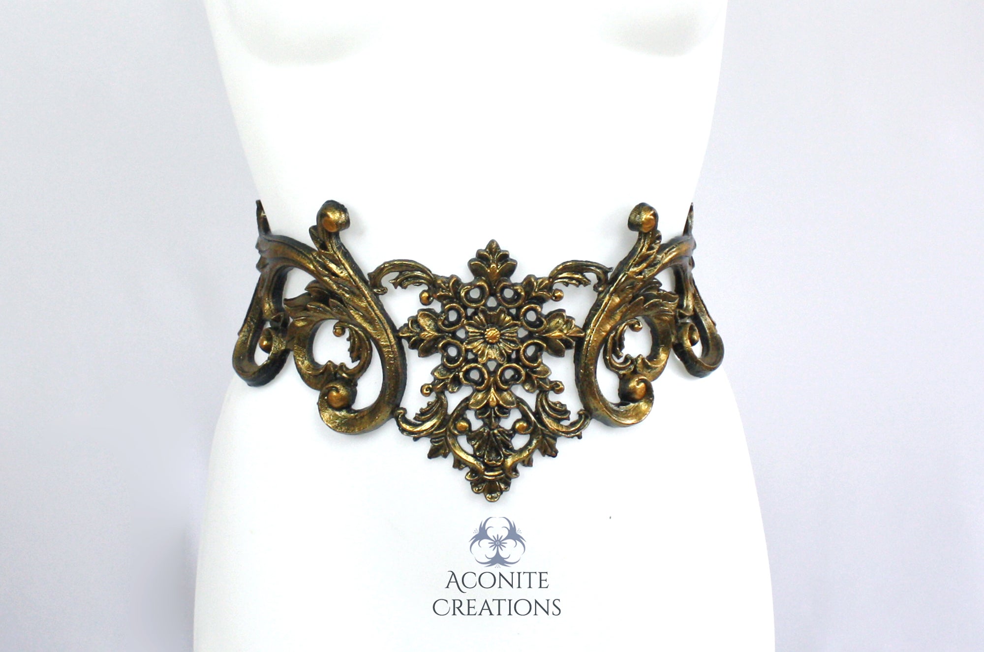 Gold Latex Filigree Belt – Aconite Creations